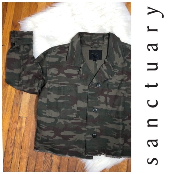 Sanctuary | Jackets & Coats | Nwt Sanctuary Cropped Camo Jacket | Poshmark